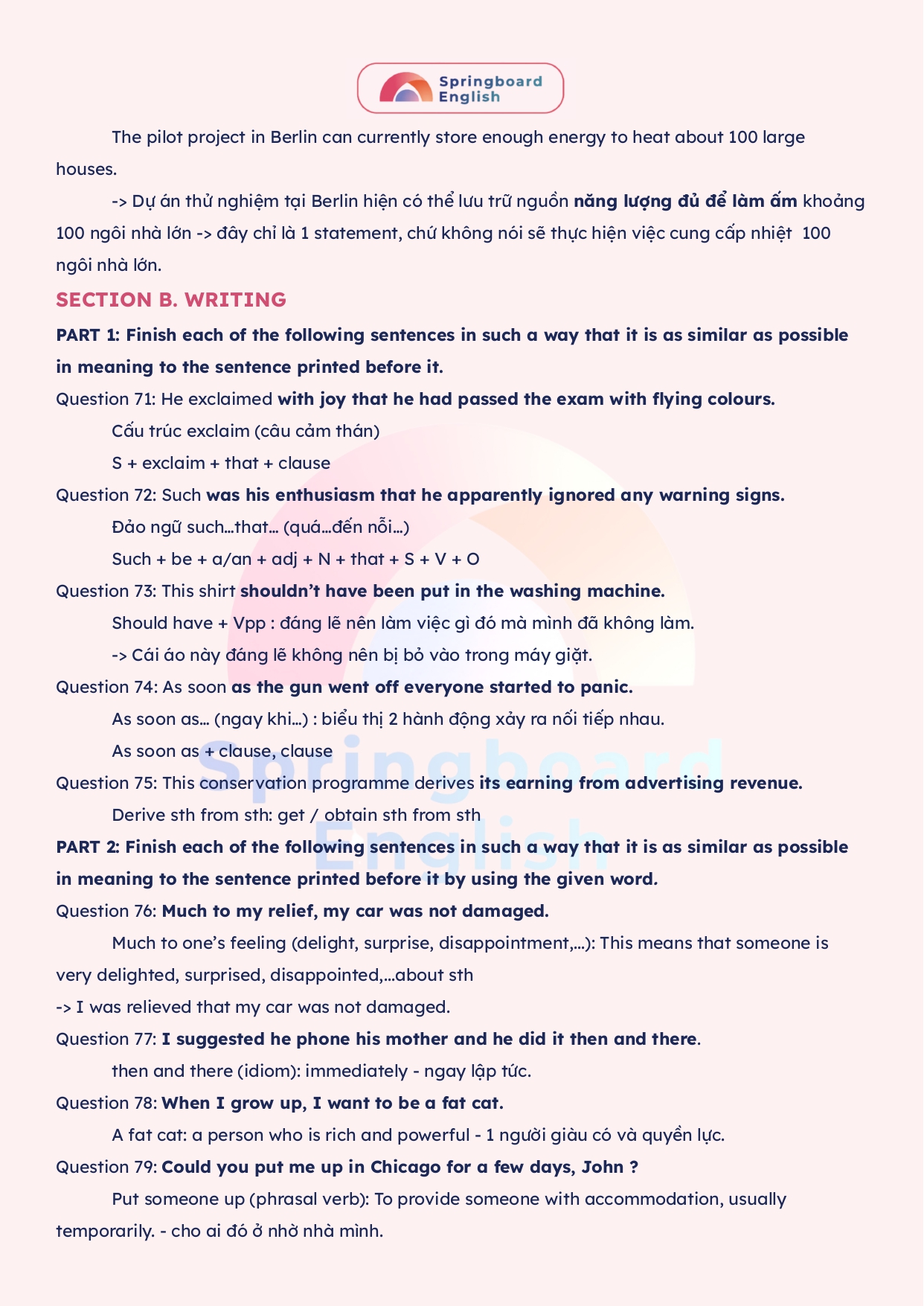 Đề thi chọn HSG Tiếng Anh lớp 12, Thanh Hóa 2023-2024 (Có giải thích ...