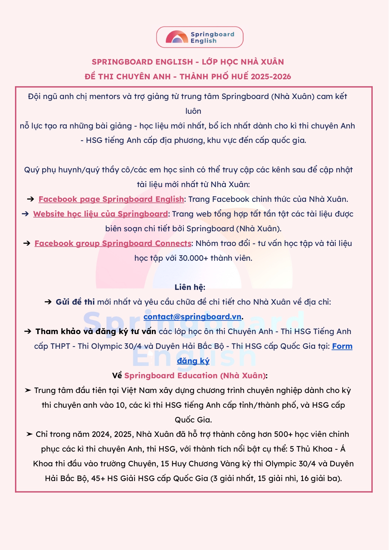 Đề Thi Chuyên Anh 10 Huế 2025–2026 (Đáp Án & Giải Thích Chi Tiết ...